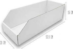 KARTON PAK Úložné boxy na oblečení, organizéry do skříně BÍLÝ KARTON 20x54cm