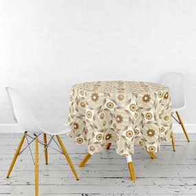 Ubrus PVC kulatý Fl-1710 – Rustikální elegance hnědá (různé velikosti)