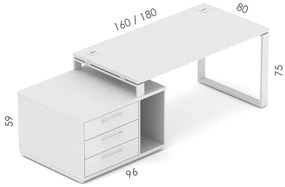 NABYTEK-DESIGNOVY.CZ - DEBZ3OLP - Kancelářská sestava EPIC Z3 O, volitelná délka stolu 160/180cm, volitelná varianta L/P, dub/černá