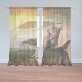 Sablio Záclony Slon z profilu: 2ks 150x250cm