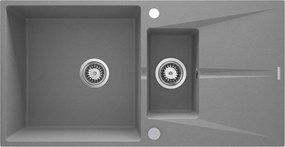 Deante Granite sink, 1.5-bowl with drainer