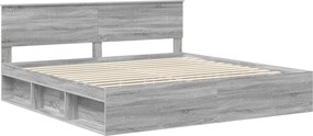 Rám postele Šedá Sonoma 200 x 200 cm Masivní borové dřevo 3410560