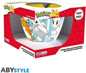 Set ramen misky a hůlek Abysse Corp Pokémon - Starters Manga Vícebarevná