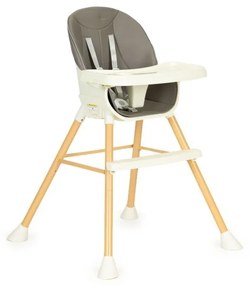 ECOTOYS 2v1 skládací dětská jídelní židlička HA-018 GRAY