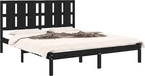 Rám postele černý masivní dřevo 150 x 200 cm King Size 3105609