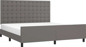 Rám postele s čelem šedý 160x200 cm umělá kůže 3125583