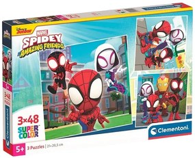 Clementoni - Puzzle 144 Spidey a jeho úžasní přátelé 3x48 dílků