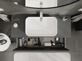 Mexen Rivel, koupelnová skříňka 120 cm, 1 zásuvka, drážkovaná, grafitová matná, 91A20-12047-1-BF66