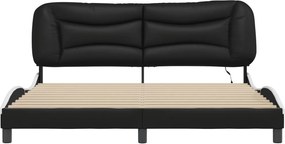 Rám postele s LED bez matrace Hvar černý a bílý 180x200 cm 3213953