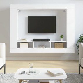 TV skříňka bílá 152 x 22 x 113 cm kompozitní dřevo
