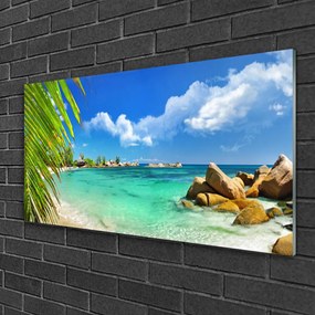 Obraz na skle Moře Skály Krajina 125x50 cm