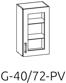 G-40/72 PV (LV) horní skříňka kuchyně Hamper Zvolte stranu: pravé provedení, Barva korpusu skříněk: Šedá grenola, Barva dvířek: Dub Lancelot