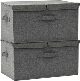 Úložné boxy 2 ks textil 50 x 30 x 25 cm antracitové 332913