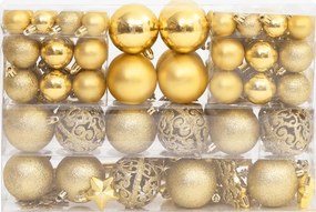 vidaXL 111dílná sada vánočních ozdob polystyren [356109] Barva: zlatá