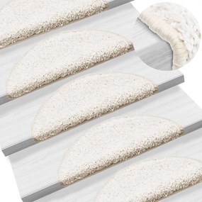 Schodové rohože 10 ks 56 x 17 x 3 cm bílé půlkulaté 149795