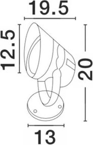 NV 742071 Venkovní reflektor NORTH hliník tmavě šedá a sklo LED 18W 3000K 100-240V 48st. IP65 - NOVA LUCE