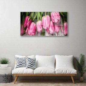 Obraz na skle Tulipány 120x60 cm