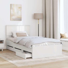 Rám postele se zásuvkou Bílá 100 x 200 cm Inženýrské dřevo 3410735