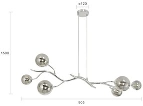 Brilagi - LED Lustr na lanku MISTEL 6xG9/3W/230V lesklý chrom/kouřová