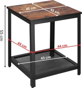 Konferenční stolek 45x45x55 cm SPRINGOS HF0026 hnědý