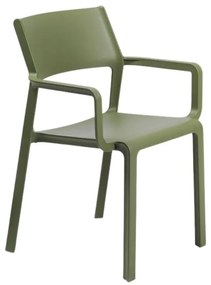 OnaDnes -20% Nardi Zelená plastová zahradní židle Trill s područkami