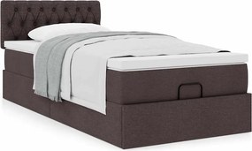 Osmanský rám postele s matrací tmavě šedá 90x190cm textil 3311507