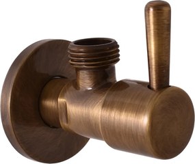 SLEZÁK RAV Ventil rohový s keramickým vrškem 1/2"x 3/8", Stará mosaz  RV0238SM