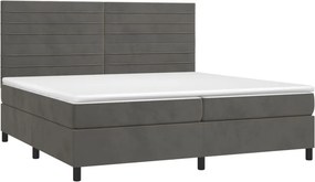 Box spring postel s matrací tmavě šedá 200x200 cm samet 3143104