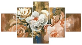 Obraz - Malovaná kytice květin (125x70 cm)