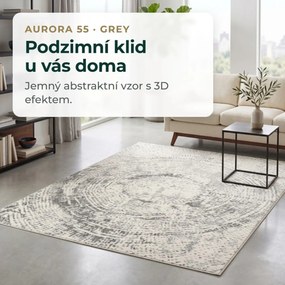 Angel Carpet, Kusový koberec Aurora 55 Grey, 60x110, šedá, kancelář