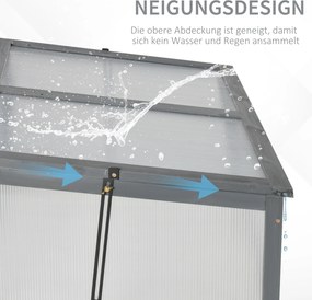 Outsunny dřevěný chladicí rám, mini skleník 100 x 65 x 40 cm, skleník s krytem, UV ochrana, průsvitný chladicí rám, zimní vyvýšený záhon na zahradu, …