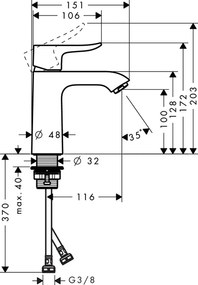Hansgrohe Metris New, umyvadlová baterie, chromová, 31084000