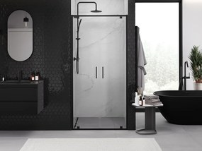 Mexen Exo dvojité sprchové dveře otevírací 100 cm, transparentní, černé - 8182-100-000-70-00