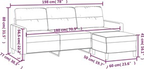 3místná pohovka s podnožkou taupe 180 cm textil 3201080