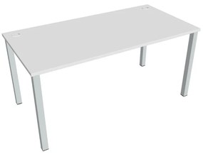 Stůl pracovní rovný 160 cm - Hobis Uni US 1600 Dekor stolové desky: bílá, Barva nohou: Stříbrná
