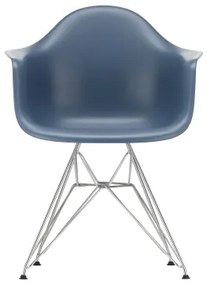 Eames Plastic Armchair DAR chrom mořská modrá bílé na koberec Vitra