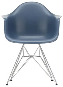 Eames Plastic Armchair DAR chrom mořská modrá černé na koberec Vitra