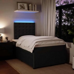 Box spring postel s matrací černá 120 x 190 cm samet 3294600