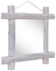vidaXL Dřevěné zrcadlo bílé 70 x 70 cm masivní recyklované dřevo