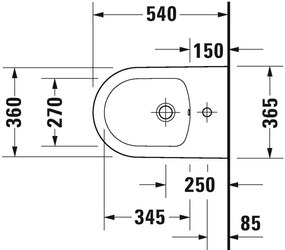 Duravit White Tulip - Závěsný bidet 540x365 mm, bílá 2293150000