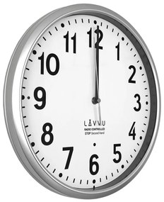 LAVVU Stříbrné hodiny Accurate Metallic Silver řízené rádiovým signálem