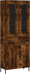 Skříň highboard kouřový dub 69,5 x 34 x 180 cm kompozitní dřevo 3198542
