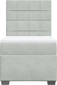 Box spring postel s matrací světle šedá 90x200 cm samet 3293110