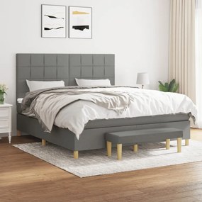 Box spring postel s matrací tmavě šedá 160x200 cm textil,  3137166