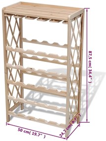 vidaXL Marketos Stojan na víno na 25 lahví masivní jedlové dřevo