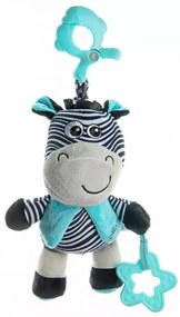 BABY MIX Edukační hrající plyšová hračka s klipem Baby Mix zebra