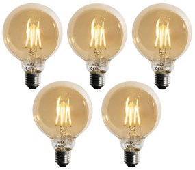 Sada 5 ks Stmívatelná LED žárovka E27 G95 5W 450lm 2700K