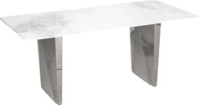 Jídelní stůl Modig 200 cm stříbrný/mramor