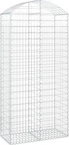 Klenutý gabionový koš 100 x 50 x 200/220 cm pozinkované železo 153440