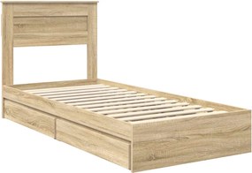 Postel s úložným prostorem se zásuvkou Sonoma dub 90 x 190 cm 3409939